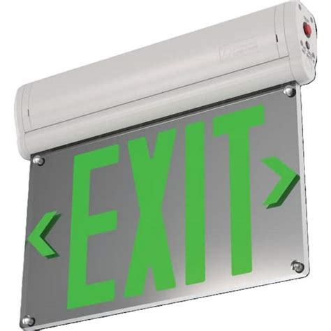 Lithonia Lighting Basics Edge Lit 120 Volt Integrated LED White Surface Mount Exit Sign With