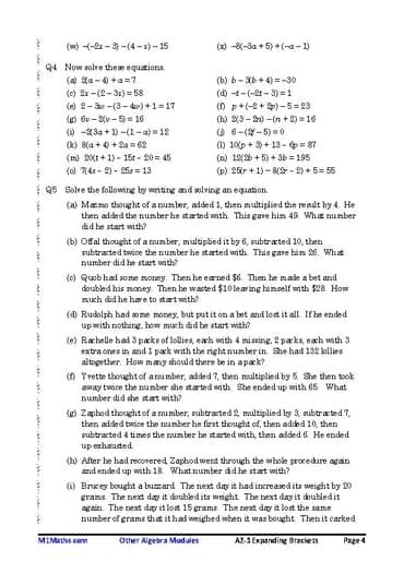 Algebra A2 3 Level 2 Module 3 Expanding Brackets By David Ilsley