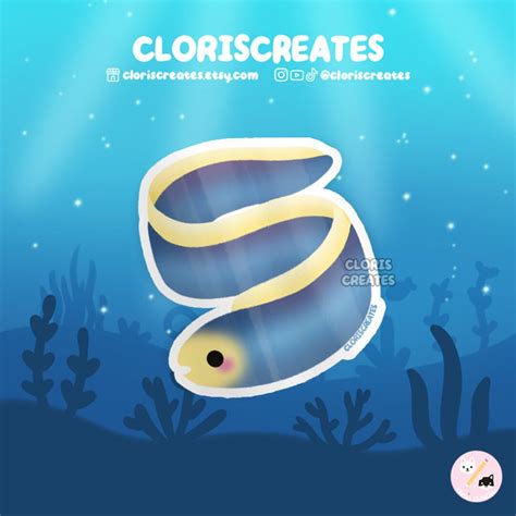 Ribbon Eel Waterproof Vinyl Sticker Kawaii Chibi Marine Animal Ocean
