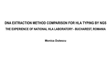 Dna Extraction Method Comparison For Hla Typing By Ngs
