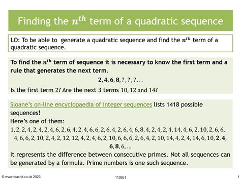 Quadratic Nth Term Questions Ks4 Maths Teachit