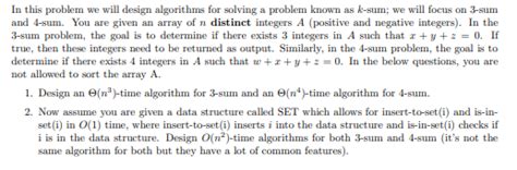 Solved In This Problem We Will Design Algorithms For Solving