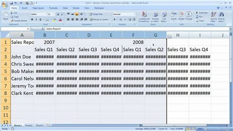 Resize Multiple Columns And Rows In Excel