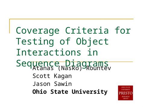 Ppt Coverage Criteria For Testing Of Object Interactions In Sequence Diagrams Atanas Nasko