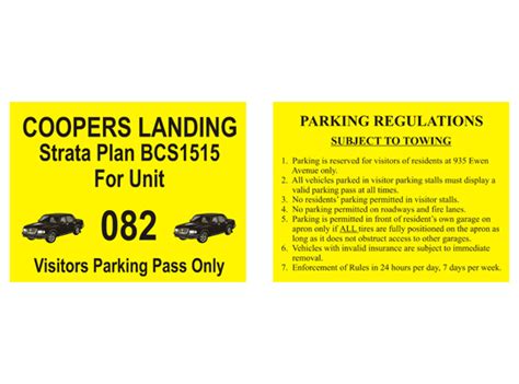 Parking Passes Signs Bc Illuminated