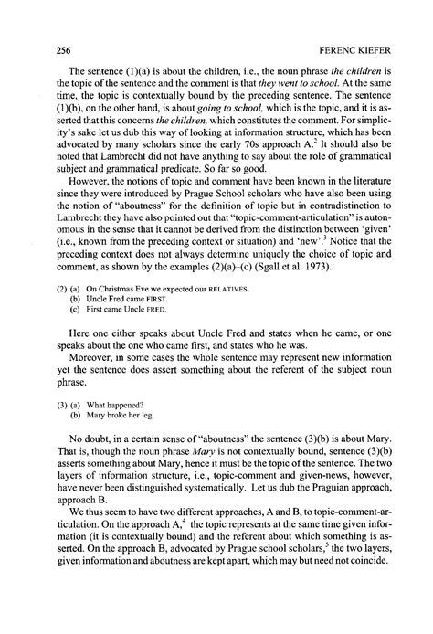 Solution On The Information Structure Of The Hungarian Sentence