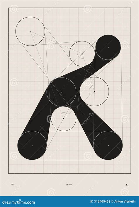 Vector Illustration Abstract Composition Of Black Circles And Geometry