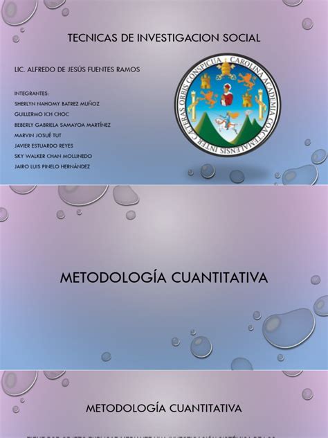 Diaposiivas Tecnicas De Investigcion Pdf Investigación Cuantitativa
