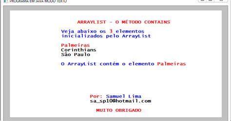 Samuel Lima Programador Ccjava Arraylist O Método Contains