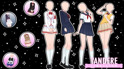 Yandere Simulator Female Uniforms，mmd模型下载，mmd动作下载，mmd场景下载，mmd资源库，mmd绑