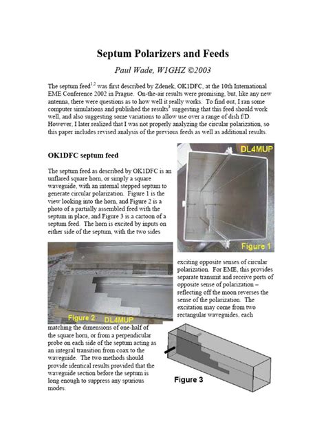 Septum Antenna Pdf Polarization Waves Antenna Radio