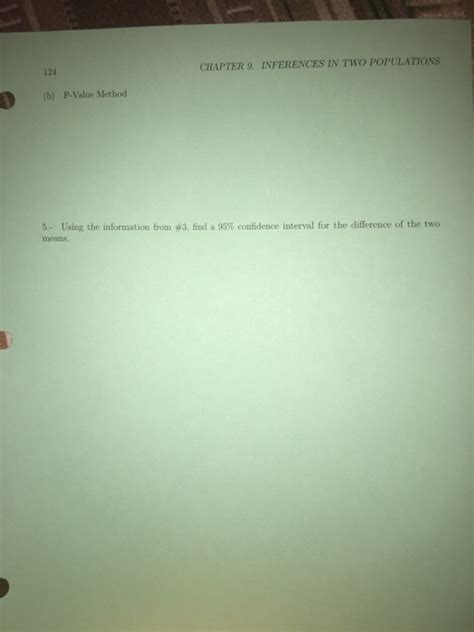 Solved Chapter 9 Inferences In Two Populations 122 Homework