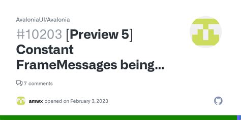 Preview 5 Constant Framemessages Being Sent In Previewer · Issue