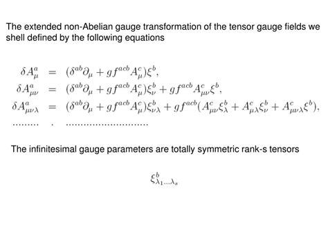 Ppt Non Abelian Tensor Gauge Fields Generalization Of Yang Mills