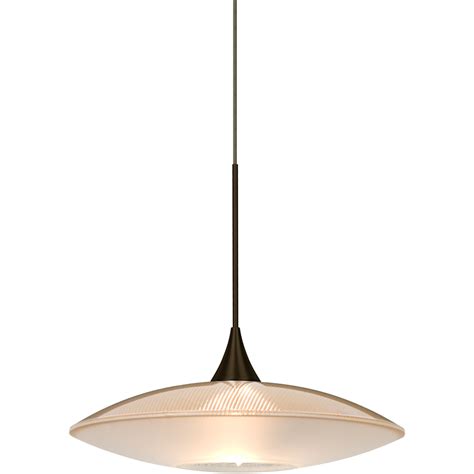 Spazio Led Bronze Cord Pendant Ceiling Light In Frost Glass
