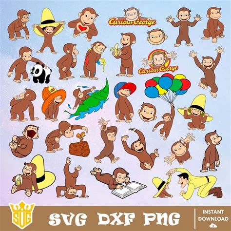 Curious George Svg Cartoon Svg Cricut Cut Files Clipart Inspire