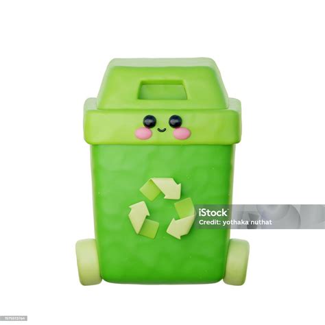 플라스틱 병이 있는 3d 재활용 쓰레기통 세계 환경의 날 친환경 만화 스타일 3d 렌더링 0명에 대한 스톡 사진 및 기타 이미지 Istock