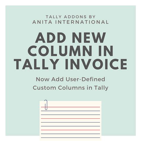 Add Column In Tally Invoice Discover Tally Addons
