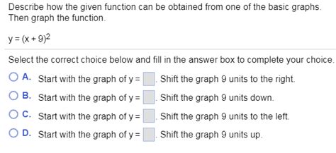 Solved Describe How The Given Function Can Be Obtained From