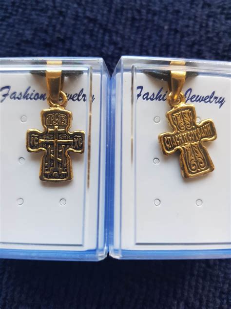 Кръст Царский медицинска стомана позлата Света Матрона Московска