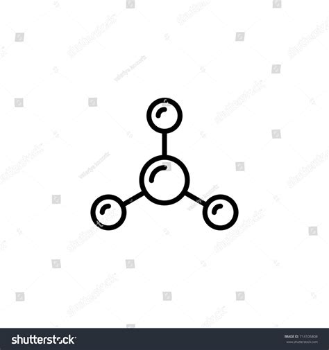 Molecule Structure Line Black Icon Stock Vector Royalty Free 714105808