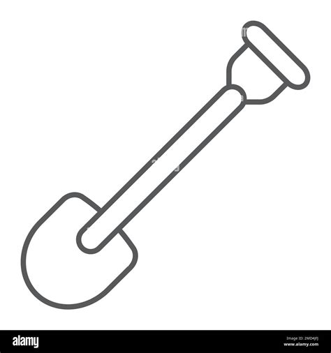 Shovel Thin Line Icon Farming And Agriculture Garden Tool Sign Vector Graphics A Linear