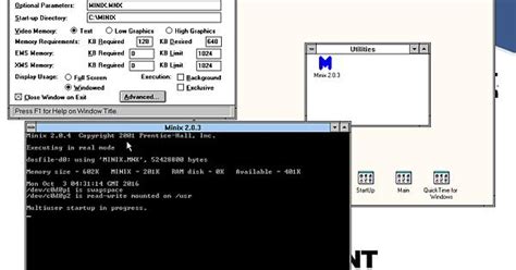 Minix 2 0 3 On Top Of Windows 3 1 On Top Of Windows 10 Via Dosbox