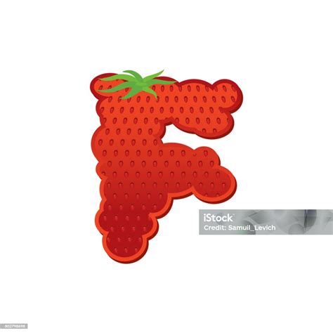 Huruf F Strawberry Font Red Berry Huruf Alfabet Buahbuahan Abc