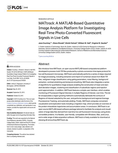 Pdf Mattrack A Matlab Based Quantitative Image Analysis Platform For