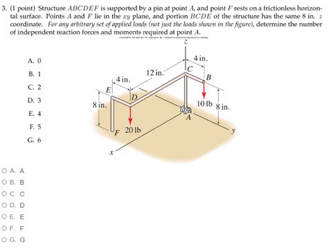 Point Structure ABCDEF Is Supported By A Pin At Point A Course Hero