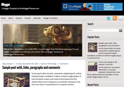 Iblogger 2 Columns Blogger Template • Blogspot Templates 2025