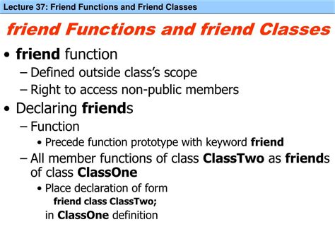 Ppt Friend Functions And Friend Classes Powerpoint Presentation Free