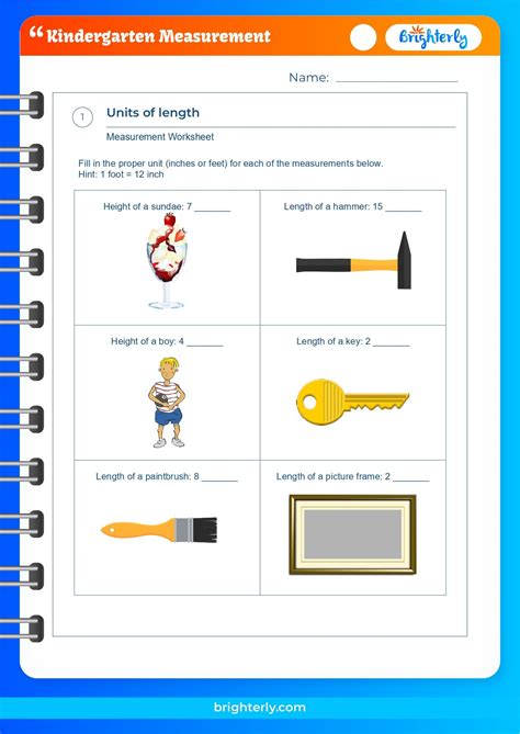 Measurement For Kindergarten Worksheets Jenny Printable