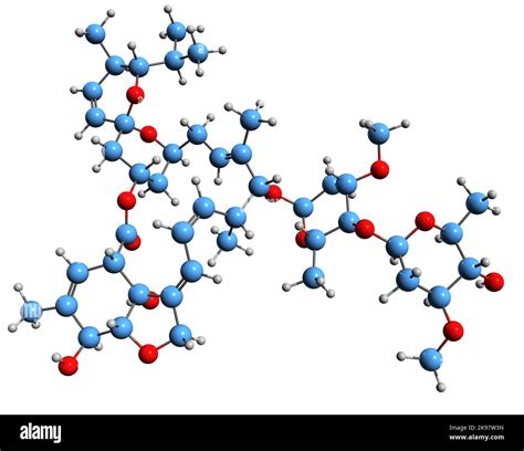 3d Image Of Avermectin B1b Skeletal Formula Molecular Chemical Structure Of Antiparasitic
