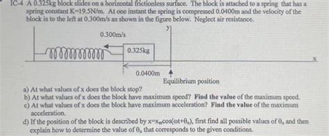 Solved C A Kg Block Slides On A Horizontal Chegg