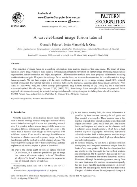 pdf a wavelet based image fusion tutorial