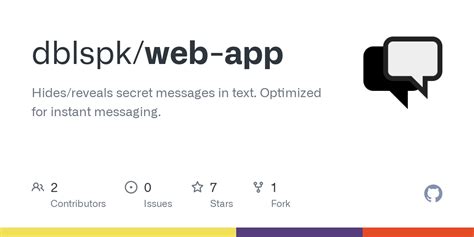 GitHub Dblspk Web App Hides Reveals Secret Messages In Text Optimized For Instant Messaging