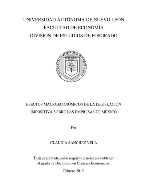 Efectos Macroeconómicos De La Legislación Pdf Impuestos México