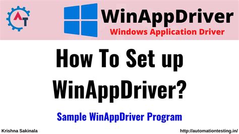 WinAppDriver Tutorial How To Set Up WinAppDriver In Windows YouTube