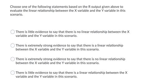 solved choose one of the following statements based on the r