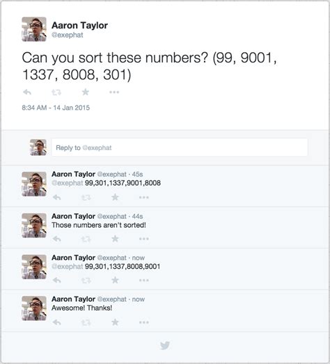 github exphat twitter sort 🐦 sort numbers with some help from the