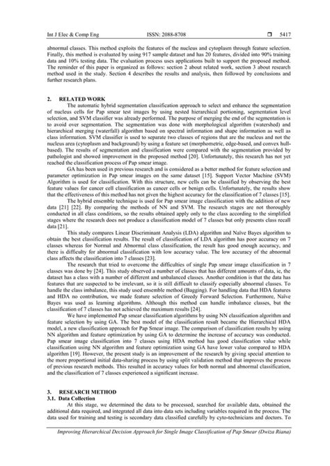 Improving Hierarchical Decision Approach For Single Image Classification Of Pap Smear Pdf