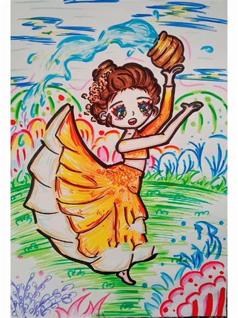 傣族小姑娘简笔画 傣族小姑娘简笔画图片 画趣文库我爱生活