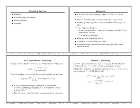 [ppt] Windowing Overview Windowing Relevance In Practice We Cannot Powerpoint Presentation
