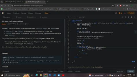 Leetcode Challenge Most Profit Assigning Work Rishabh Choudhary