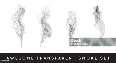 디지털 현실적인 연기 벡터 일러스트 레이 션 곱슬 연기 흐름 컬렉션 곡선 투명 연기 흐름 이미지 회색 연기 흐름 수직 연기 흐름 3d 연기 흐름 그림의 집합입니다 개념에
