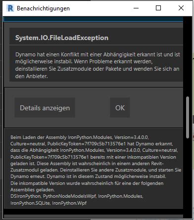 Dynamo Graph Not Running Outdated Python Engine System Io Fileloadexception Revit Dynamo