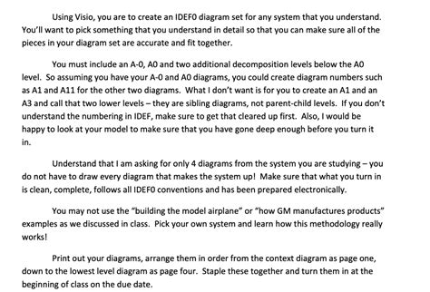 Using Visio You Are To Create An Idef0 Diagram Set