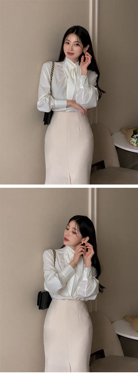 메시 스판 머메이드 롱 스커트하객룩