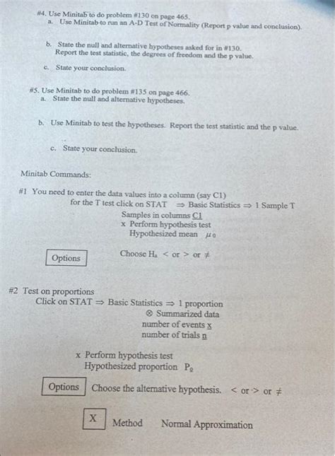 4 Use Minitab To Do Problem 130 On Page 465 A